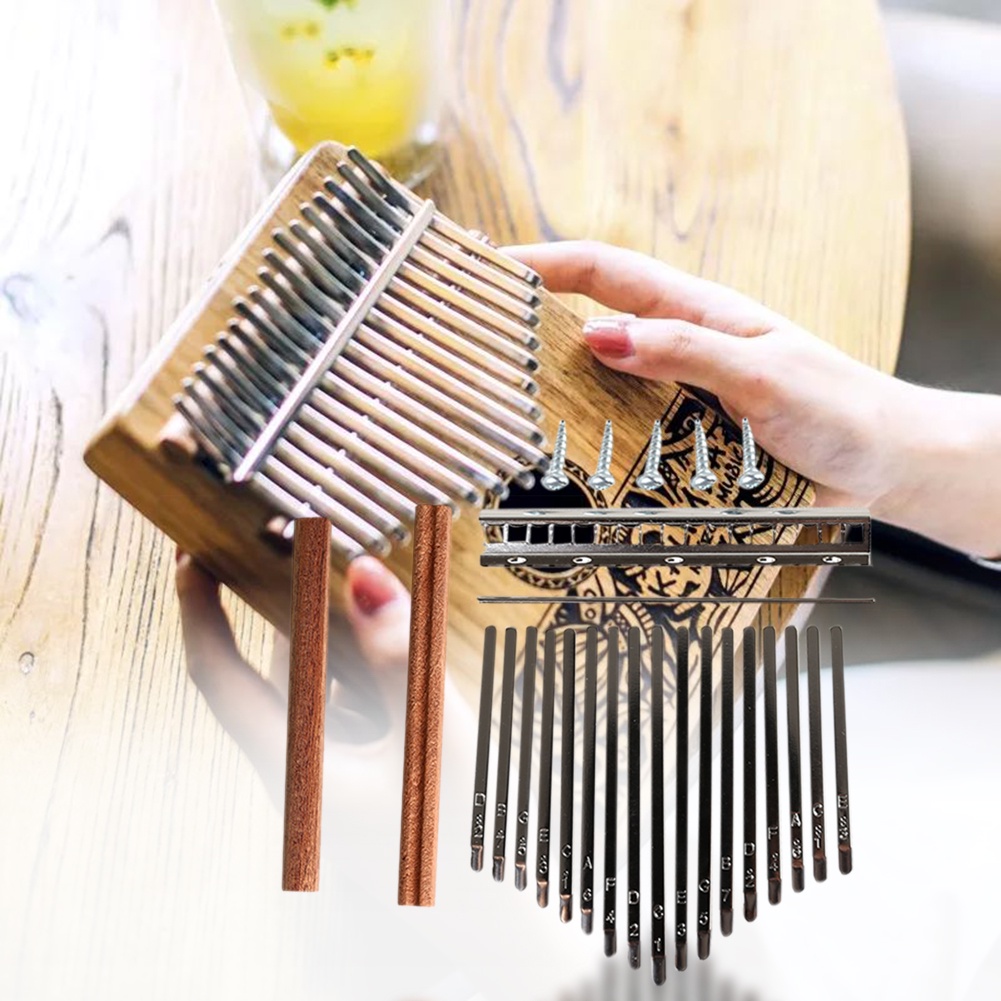DIY 17 Tone Kalimba Keys Tines Set Mbira Thumb Piano Rosewood Bridge ...