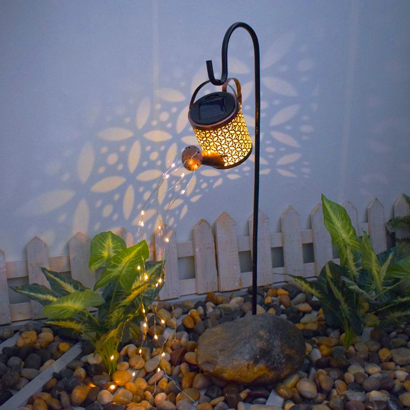 Solar LED Light Wrought Iron Hollow Solar Lantern Waterproof Rugby ...
