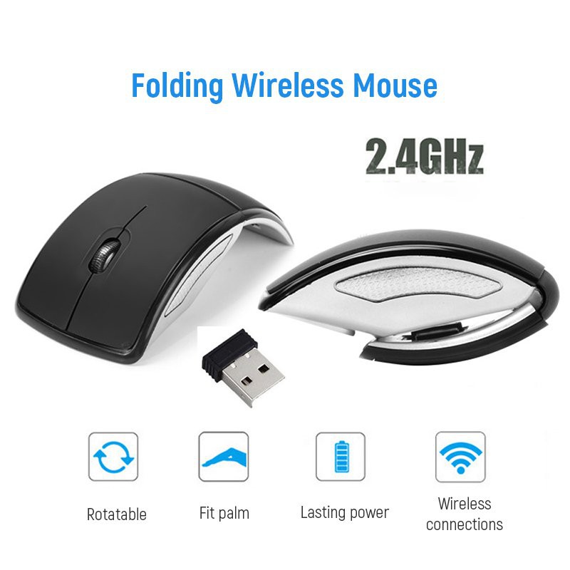 Wireless Mouse 2.4G Computer Mouse Foldable Folding Optical Mice USB ...