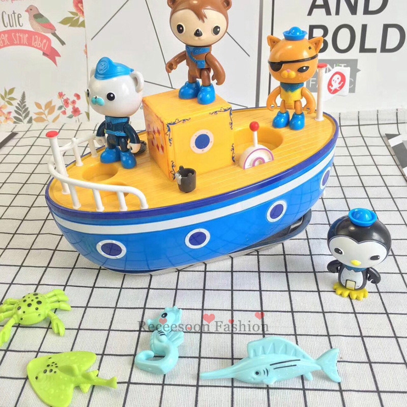 Cartoon Octonauts Rescue Boat Toys Set Baby Bath Toy Float Ship Kids ...