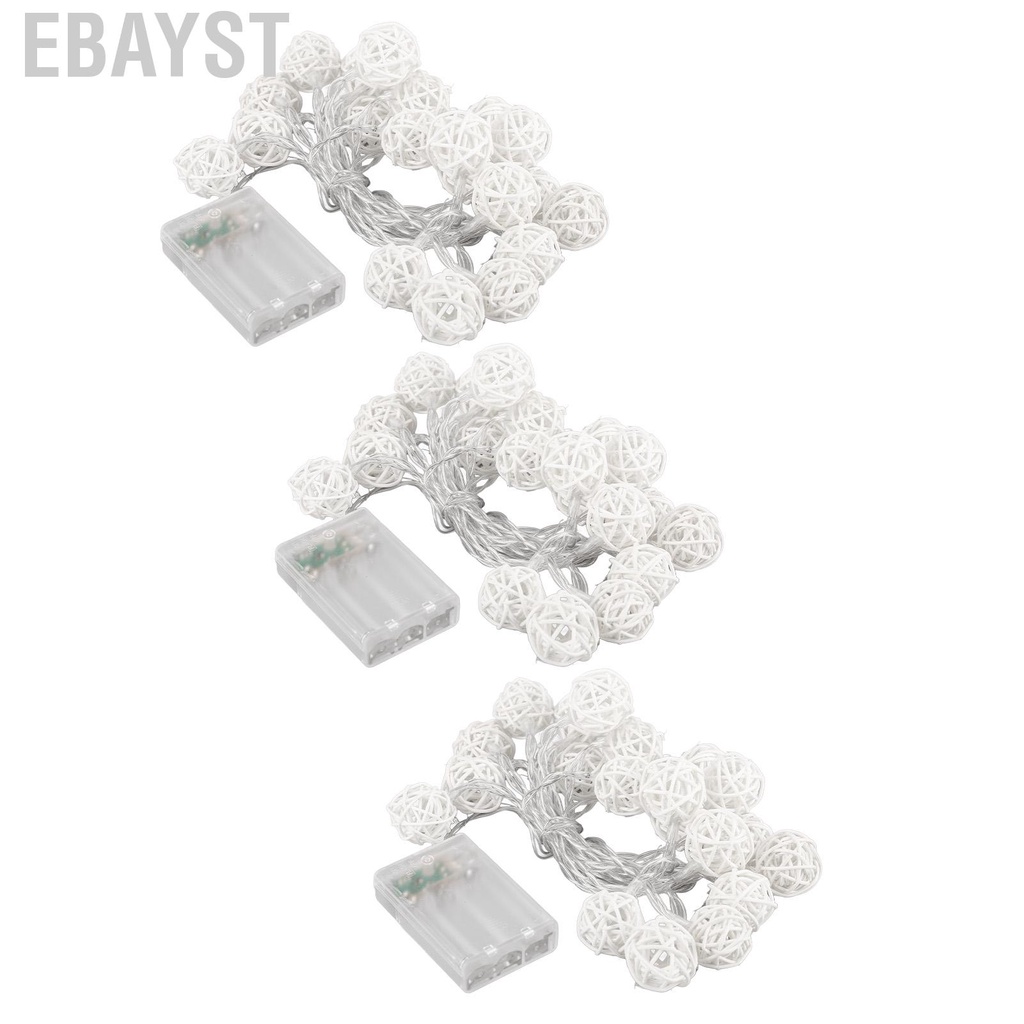 Ebayst 3pcs 10ft String Lights 20 LED Ball Type Warm Color Indoor ...