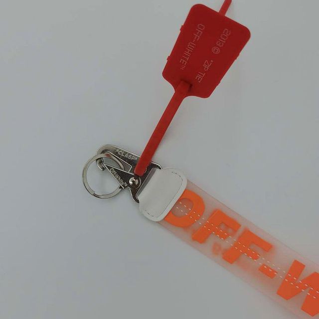 2PCS Off-White PVC Transparent Keychain Key Ring Phone Lanyard elCL ...