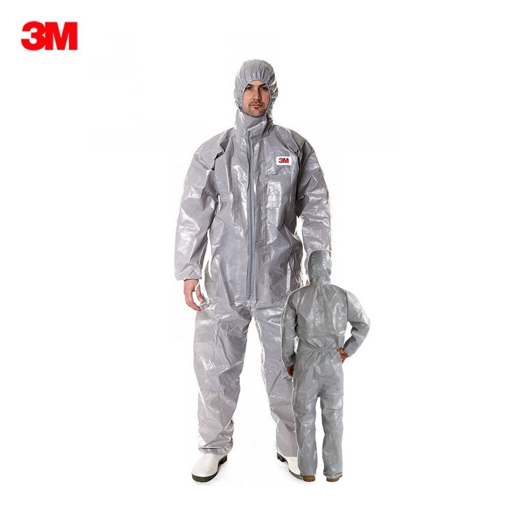 3M 4570 ชุดป้องกันสารเคมี ผ่านมาตรฐานการป้องกัน Coverall Grey Type 3/4 ...