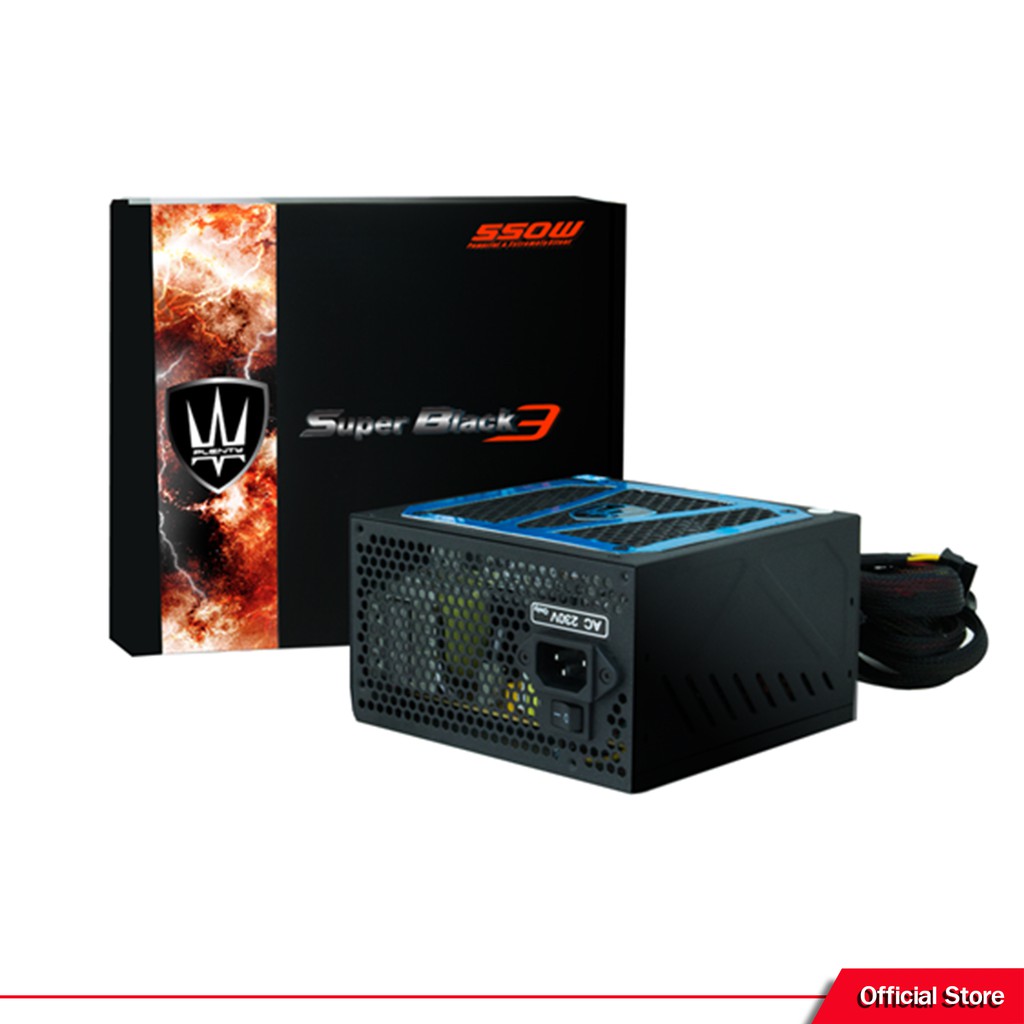 POWER SUPPLY (อุปกรณ์จ่ายไฟ) PLENTY Super Black 3 550W (วัตต์) การรับ ...
