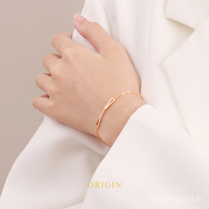 insการออกแบบขนาดเล็กยุโรปและอเมริกาสร้อยข้อมือแฟนหญิงลมเย็น14kสร้อยข้อมือเพทายคุณภาพสูงทองคำหญิง ...