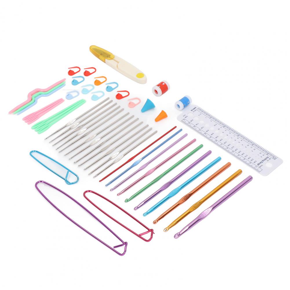 Crochet Hook Set With 22 Crochet Marker Buckle Scissors Handcraft DIY ...