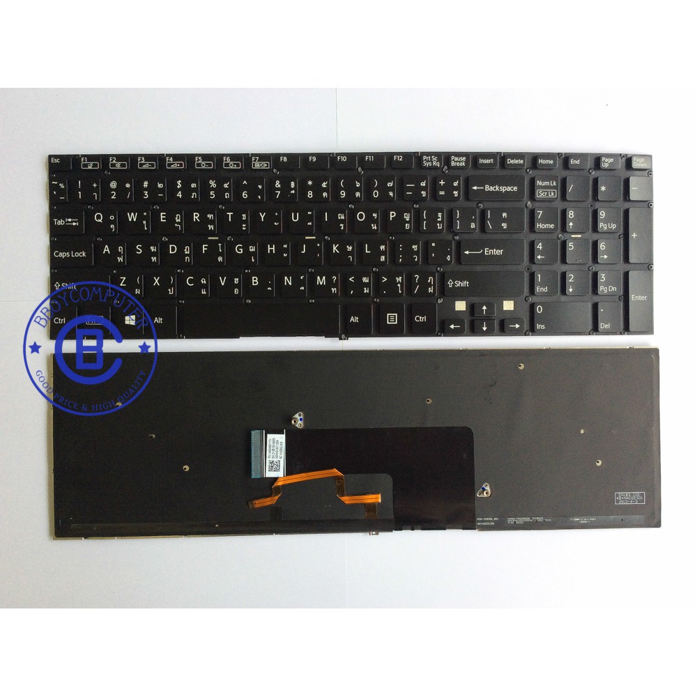 SONY Keyboard คีย์บอร์ด Sony VAIO SVF15 Fit 15 SVF15 SVF15A SVF15E สีดำ ไทย อังกฤษ | Shopee Thailand
