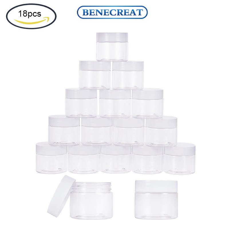 Ready Stock 18PCS Clear Plastic Sample Containers Slime Storage Favor ...