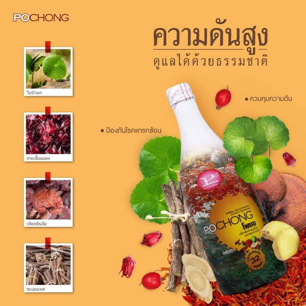 โพชงPochongเครื่องดื่มสมุนไพรและฟฤกษาชาติ 32 ชนิด แถมฟรีสีฟัน 1 กล่อง ...