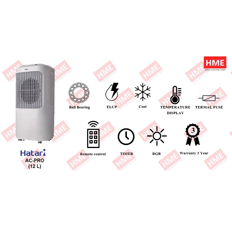 ราคาถูก--HATARI Air Cooling Fan ( White) HATARI พัดลมไอเย็น (สีขาว ...