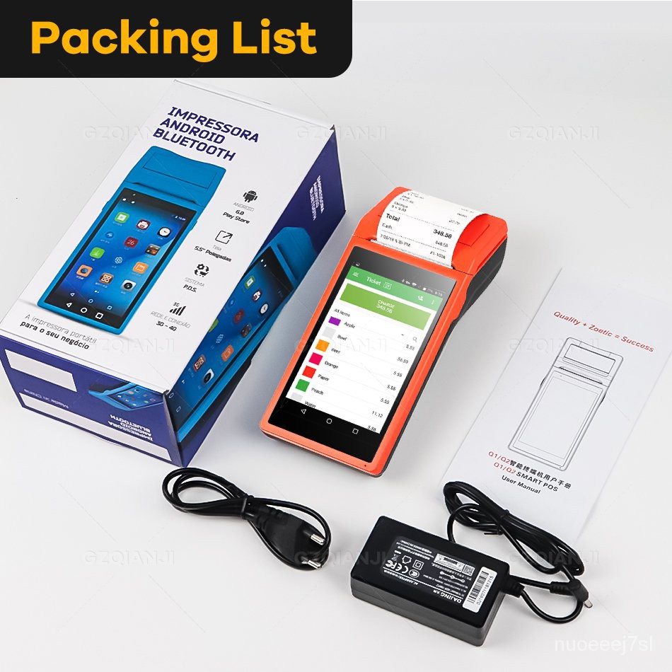 PDA POS WIFI Bluetooth 4G PDA Android 6.0 POS Barcode Scanner Reader 1D ...