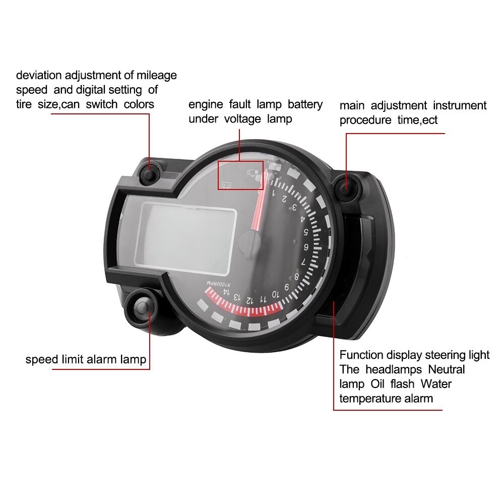 （In Stock）Motorcycle Universal Instrument In 7 Colors Waterproof ...