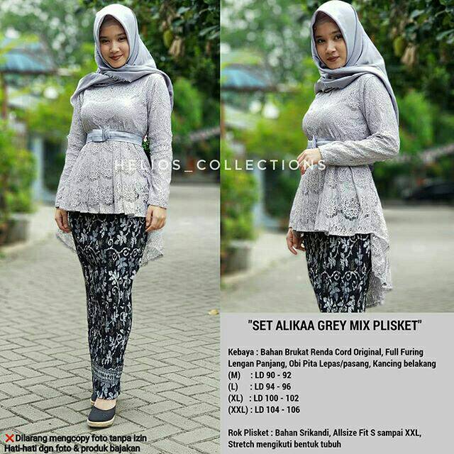 Kebaya Alikaa Mix Plisket / Kebaya Pinguin Brukat / Kebaya บัศจการศึกษา ...