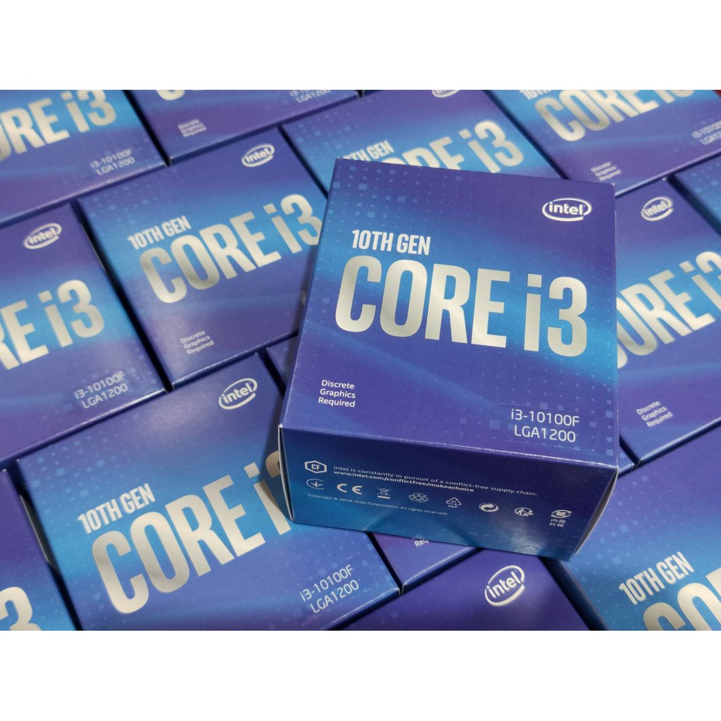 Cpu Gen10 Core i3 10100F Intel socket 1200 4Core 8Thread Turbo to 4.3 ...