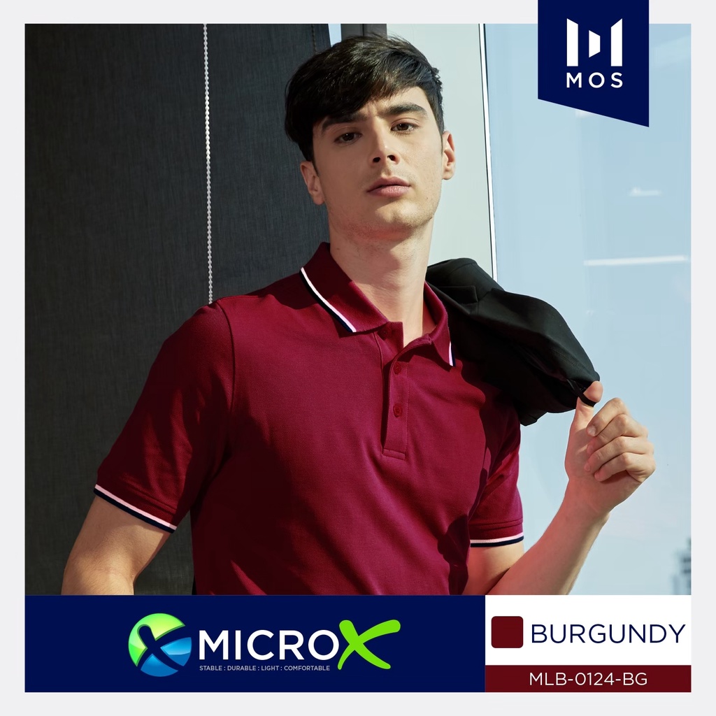 POLO MOS เสื้อโปโลผู้ชาย เนื้อผ้า Micro-X นุ่มสบาย น้ำหนักเบา รุ่น MLB-0124 มีสีเขียว แดง ...