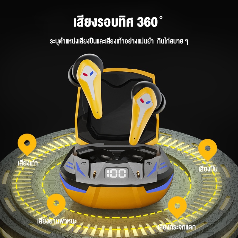 i106หูฟังบลูทูธ สำหรับเกมส์มิ่ง Gamer Gaming เกมส์ยอดฮิต ROV DOTA PUBG เสียงชัดกระหึ่ม มันส์ ...