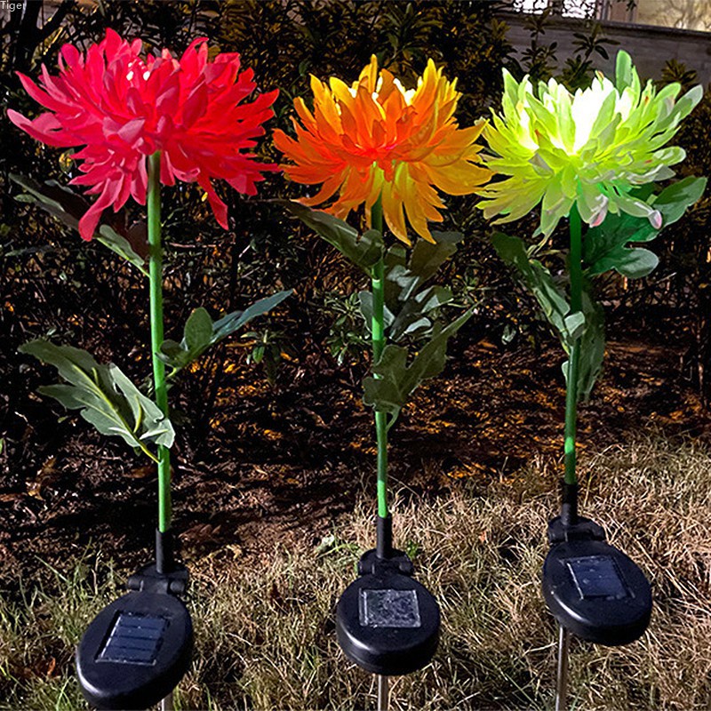 Tiger Solar Powered Chrysanthemum Stake Light for Outdoor Garden Yard ...