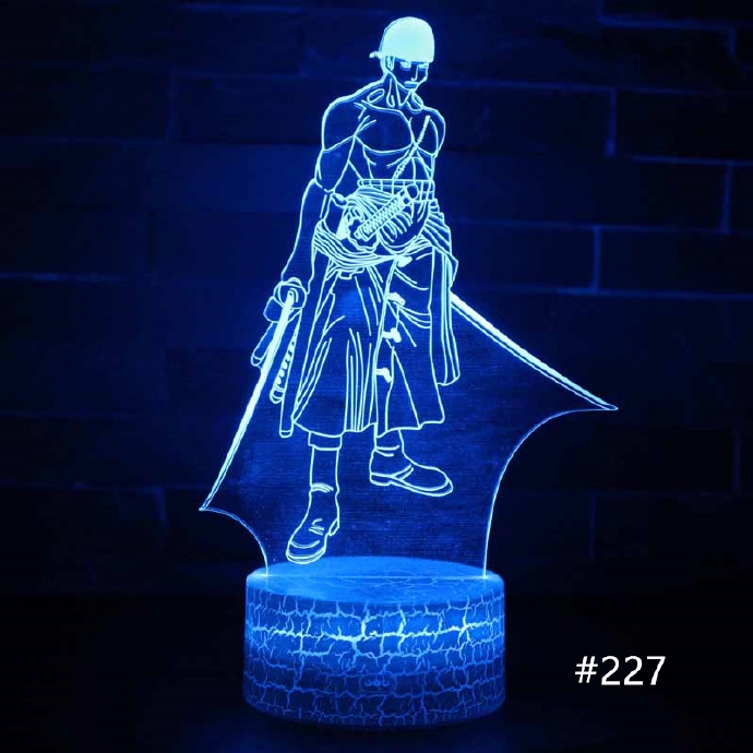 One Piece Luffy 3d โคมไฟ Led ตั้งโต๊ะ 7 สีใช้แบตเตอรี่ Usb ของเล่น ...