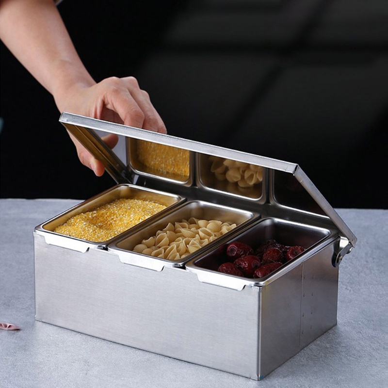 SYD Spice Container Stainless Steel Storage Box Steel Spice Box ...