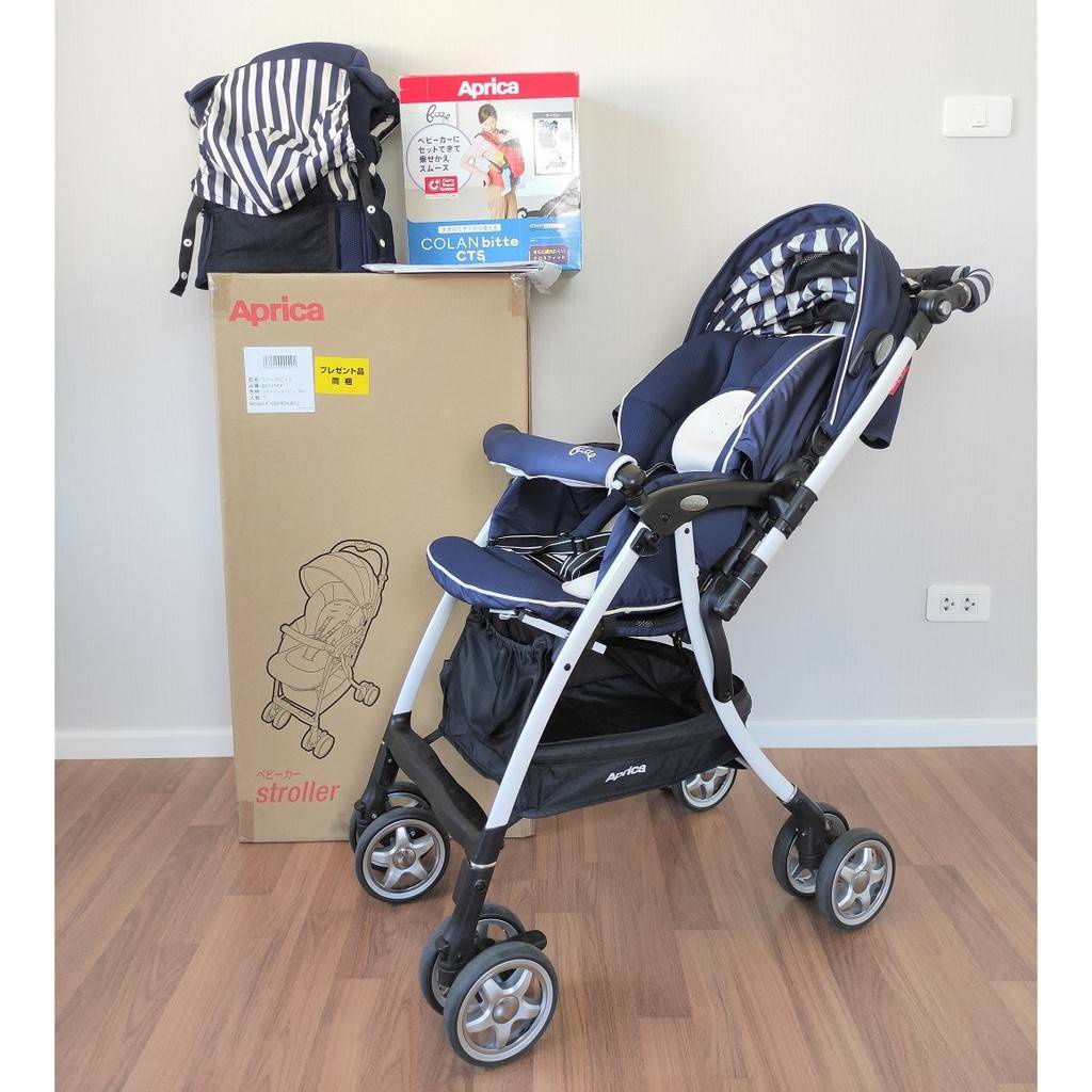 รถเข็นเด็ก Aprica รุ่น Luxuna Bitte Ver.II สีน้ำเงินกรมท่า สินค้ามือสอง ...