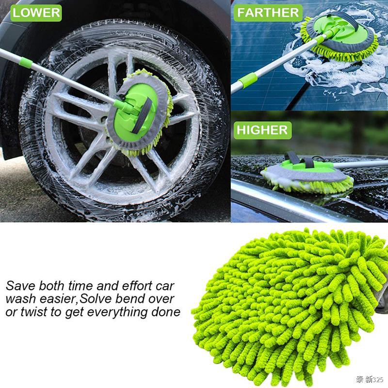 2 in 1 Car Cleaning Brush Car Wash Brush Telescoping Long Handle ...