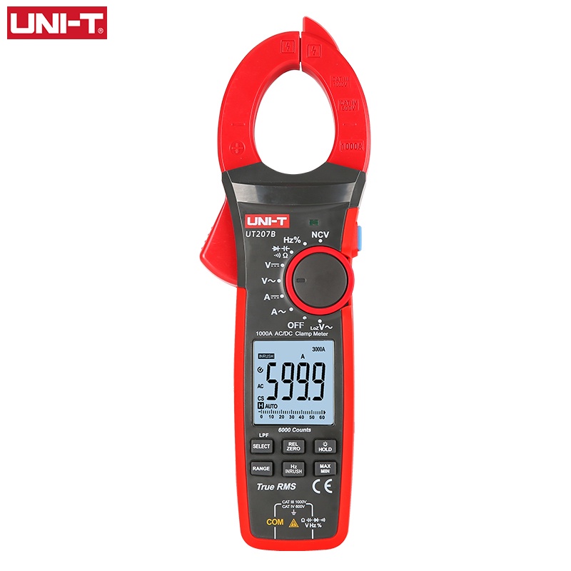 UNI-T True RMS Digital Clamp Meter AC DC Current 1000A 1000V UT207B ...