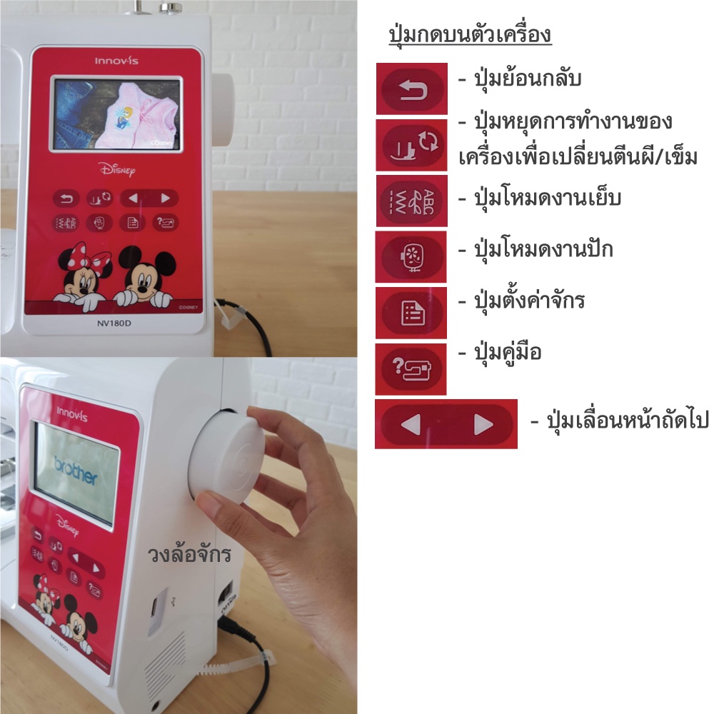 ส่งฟรี Brother จักรเย็บปัก รุ่น NV - 180D (เย็บได้ปักได้ในเครื่องเดียว ...