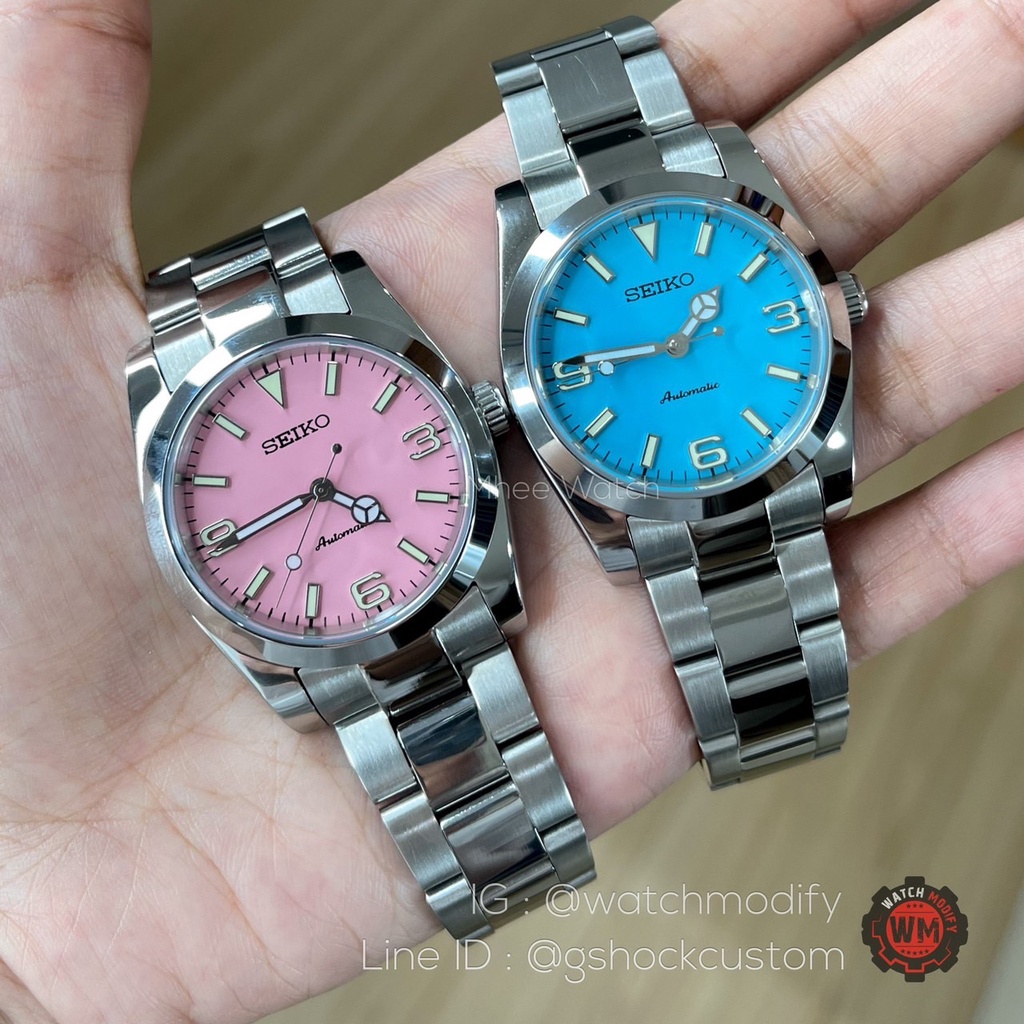 SeikoMod Oyster Perpetual 36MM Pink and Blue Color Automatic Sapphire ...