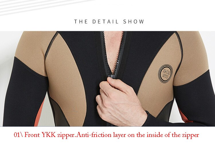 Divesail Mens wetsuit jackets 3mm neoprene Long Sleeved Jumpsuit Scuba Dive Wet Suit Top Winter ...