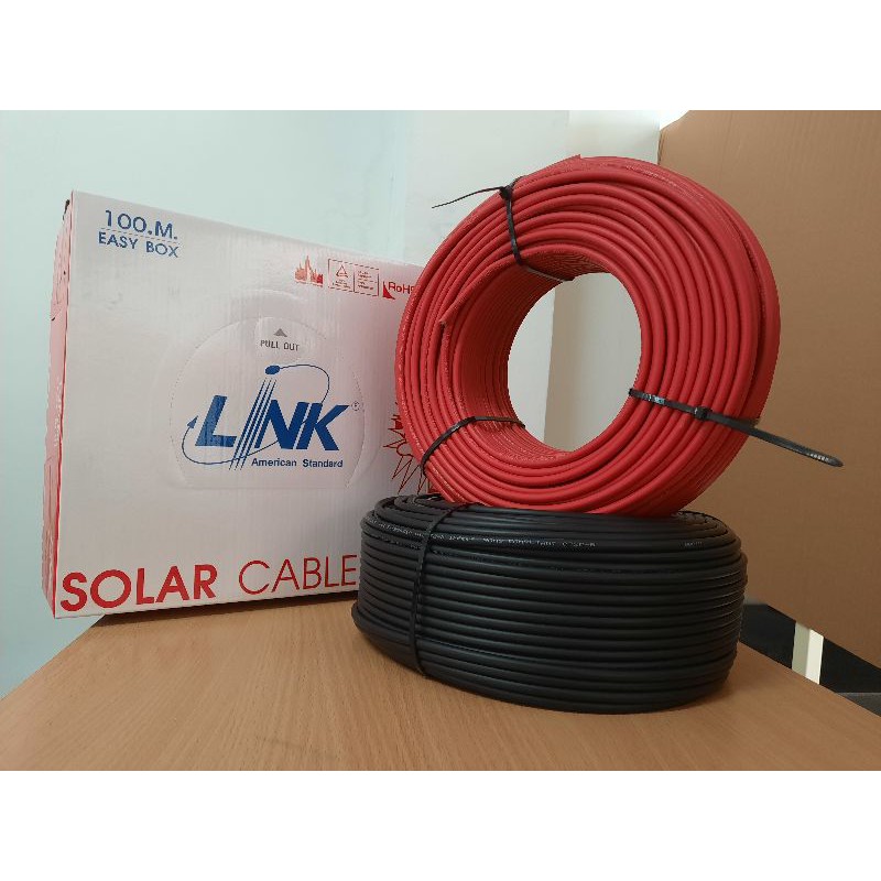 สายไฟโซล่าเซลล์ PV1-F LINK 6 sq.mm. ยาว 100 m. สีดำ แดง คุณภาพสูง - meganidsolar_tools - ThaiPick