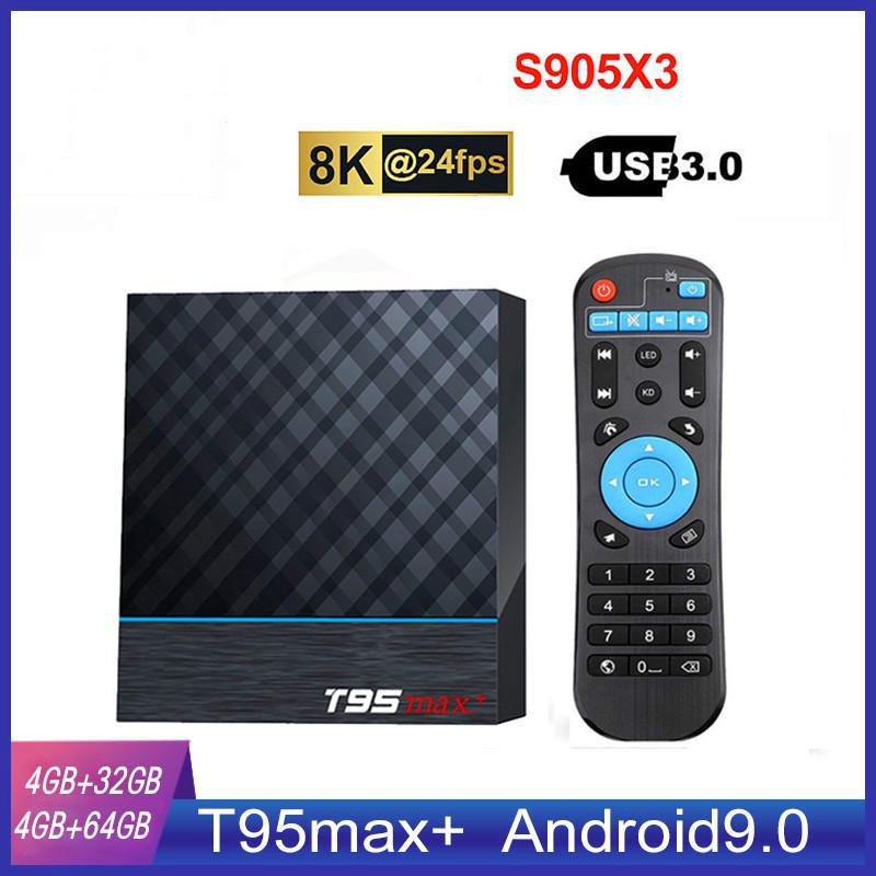 T95 Max Plus กล่องทีวีสมาร์ททีวี S905X3 64 Bit Android 9 . 0 4 Gb Rom ...