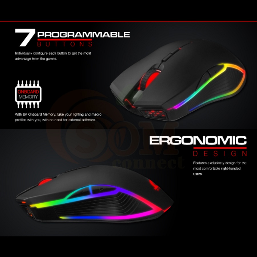MOUSE (เมาส์สาย) SIGNO GM-962 (LANGER) แสงไฟ RGB เปลี่ยน10โหมด USB2.0 ...