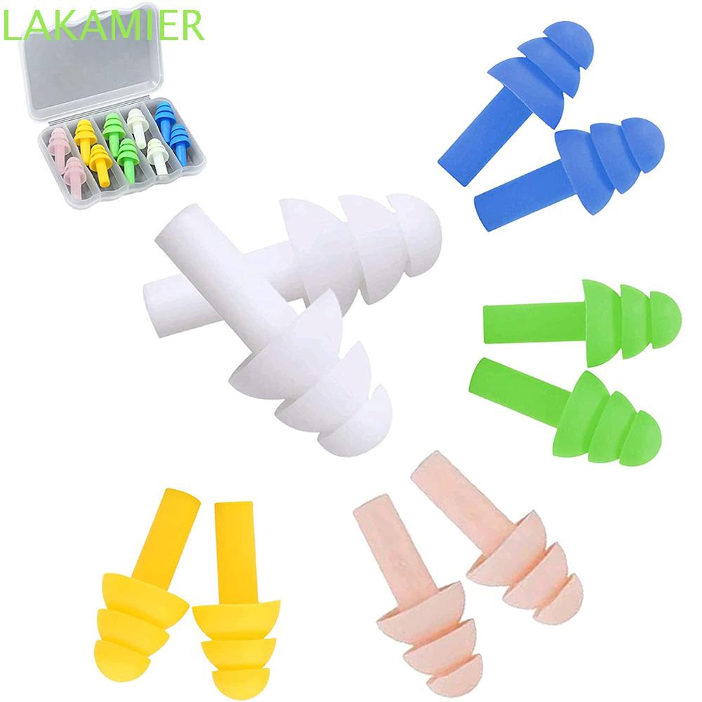 LAKAMIER 5Pairs Protective For Sleep Silicone Earplugs Soft Waterproof ...