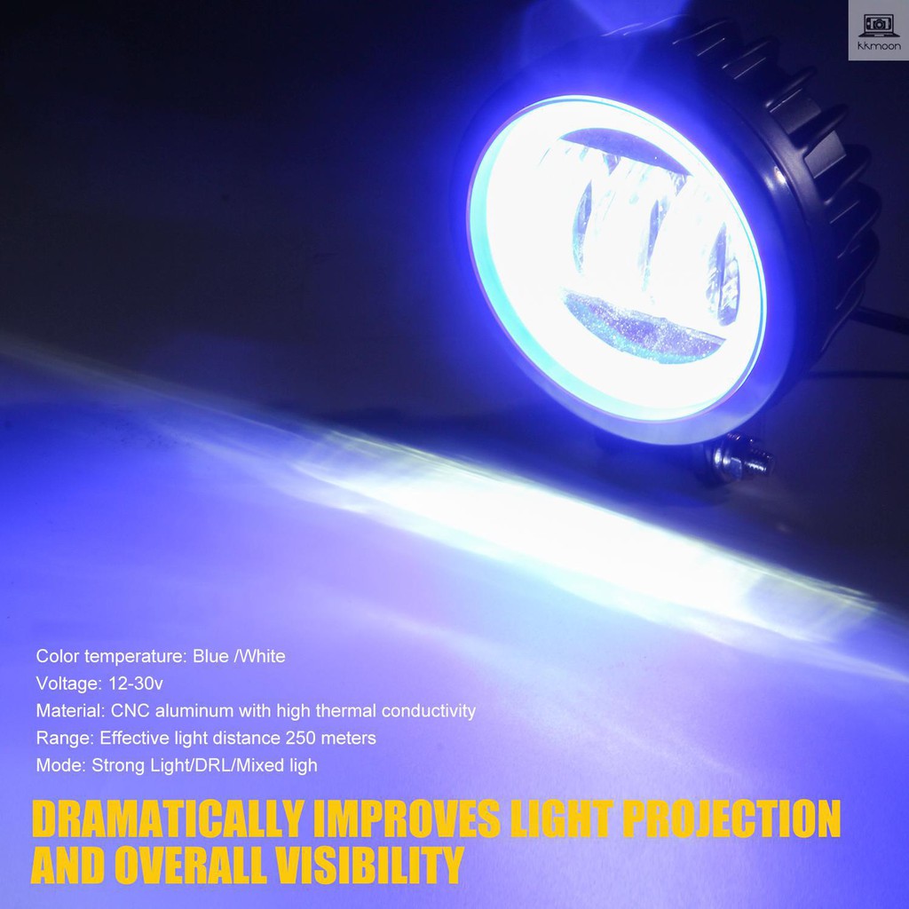 2pcs 4 Inch 30W Fog Light 6000K 12-30V DC 8000LM Waterproof Square LED ...