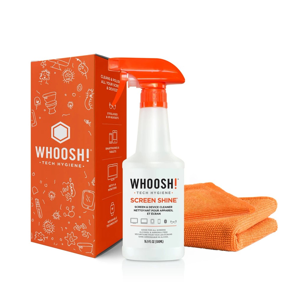WHOOSH SCREEN SHINE PRO 500ml ผ้าไมโครไฟเบอร์ X 2ผืน น้ำยาทำความสะอาด ...