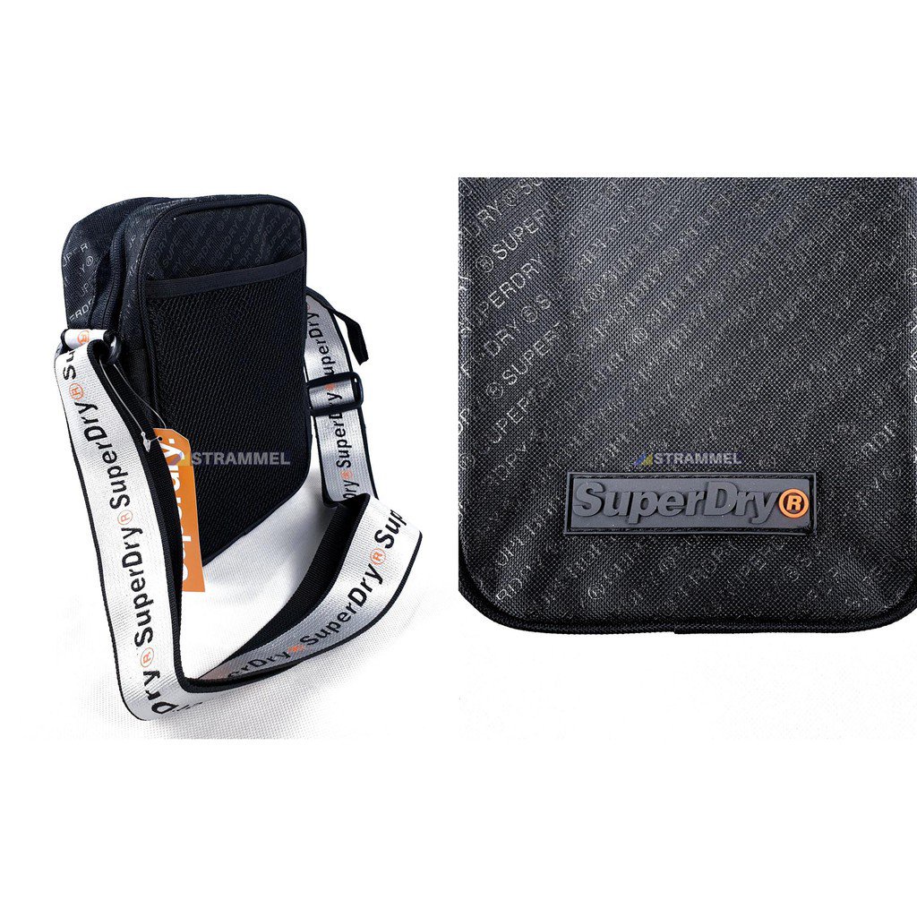 100 Authentıc Superdry The Freshman Festival Black Bag 3L Side Bag ...