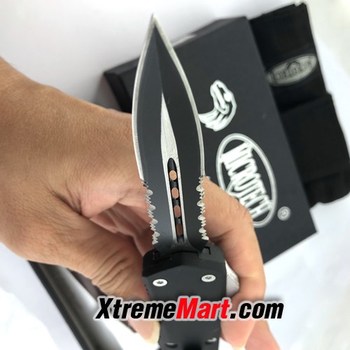 มีดสปริงตรง รุ่นใหญ่ คม 2ด้าน กึ่งหยัก Microtech Combat Troodon 00556 D ...