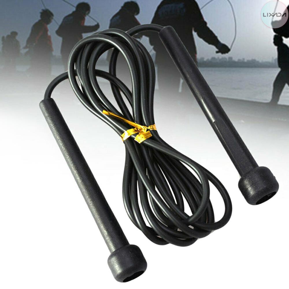 Black 2.7m Plastics Adjustable Handle Speed Skipping Jump Rope Boxing ...
