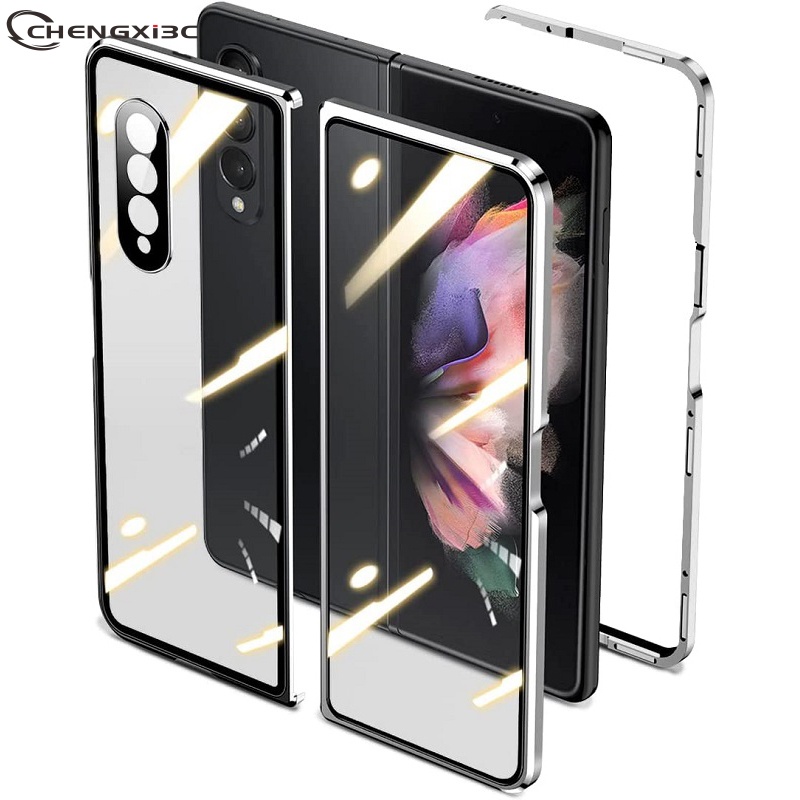 สำหรับ Samsung Galaxy Z Fold 3 Z Fold 2 เคสรวมเลนส์และป้องกันหน้าจอโลหะ ...