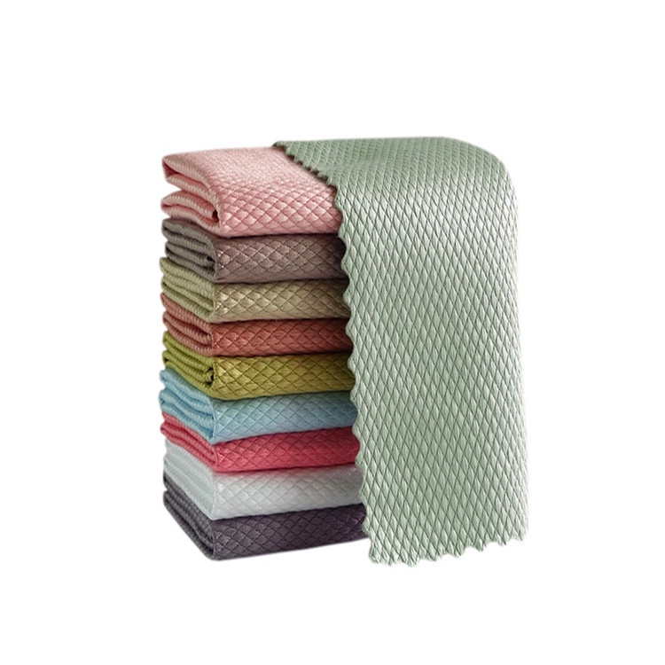 ผ้าทำความสะอาด23.8x23.8cm Fish Scale Rag for Glass Mirror Without ...