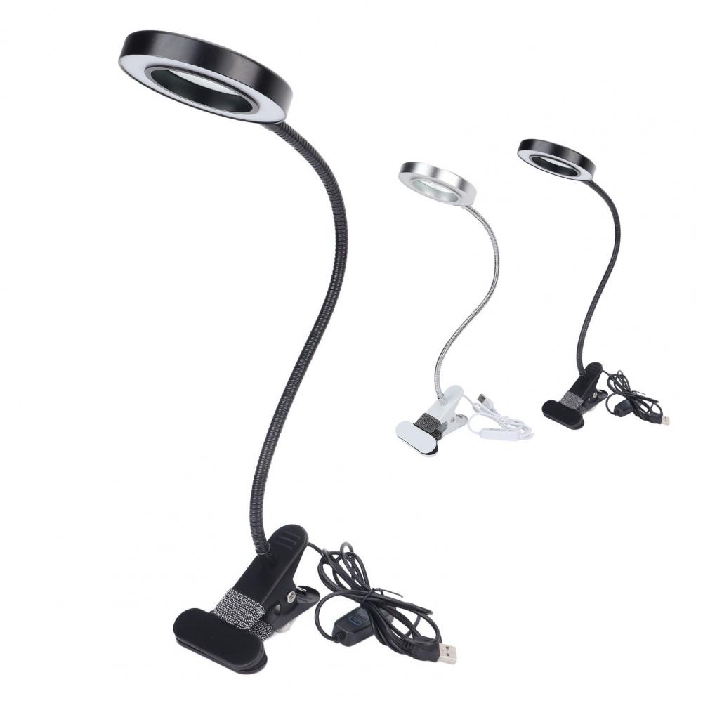 USB Flexible Reading LED Bright Light Book Lamp Clip-on Beside Bed Desk ...