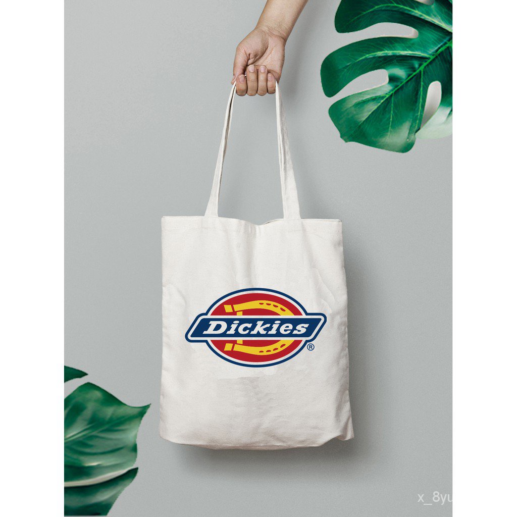 White Synthetic Canvas Dickies Graphic Printed Tote Bag for Men hSAp ...
