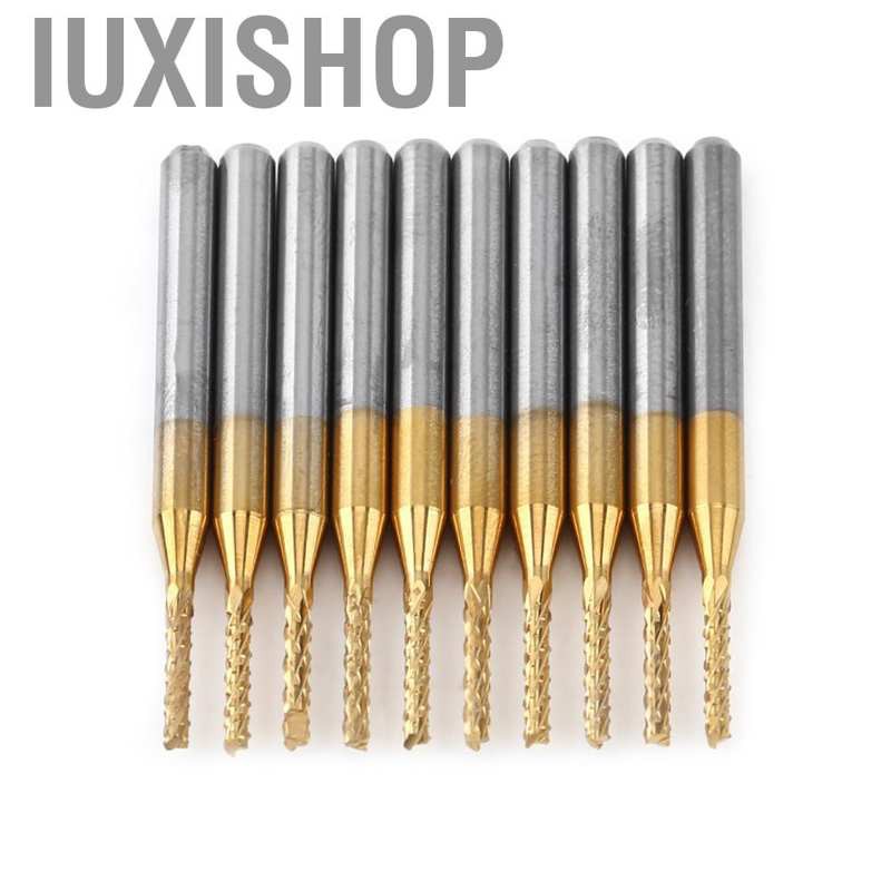 Iuxishop 10pcs 1.5mm Cutting Edge End Mill CNC Engraving Bit 1/8" inch ...
