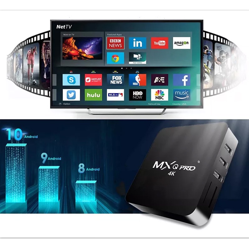 MVP MXQ Pro 4k Android 10.1 กล่องทีวี 16GB 3GBHD 3D 2.4G WiFi Youtube Media Player ชุดกล่อง ...