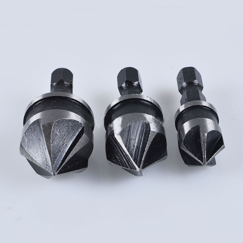 3 ชิ้น 12 + 16 + 19 มม 90 Degree Countersink Drill Bit สำหรับ Wood ...