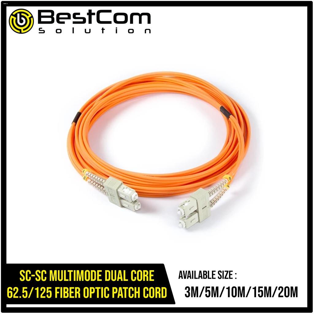 ∈┇SC-SC MULTIMODE DUAL CORE 62.5/125 FIBER OPTIC PATCH CORD | Shopee ...