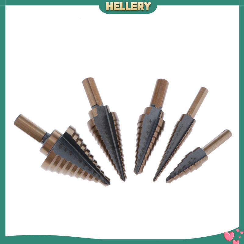 [HELLERY]5pcs Multi-Step Drill Bit High Speed Steel Cone Drill Hole ...