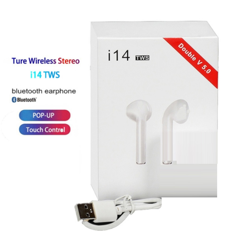 Original i14 TWS Wireless Earphones Bluetooth Headset Invisible Earbuds ...