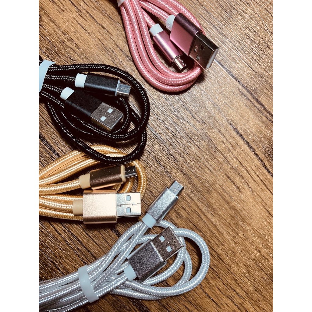 สายชาร์จ MircoUSB 1M 2M (1ม2ม) สายชาร์จแบบผ้า สายชาร์จแอนดรอยด์ หัวเว่ย ซัมซุง samsung ออปโป วี ...