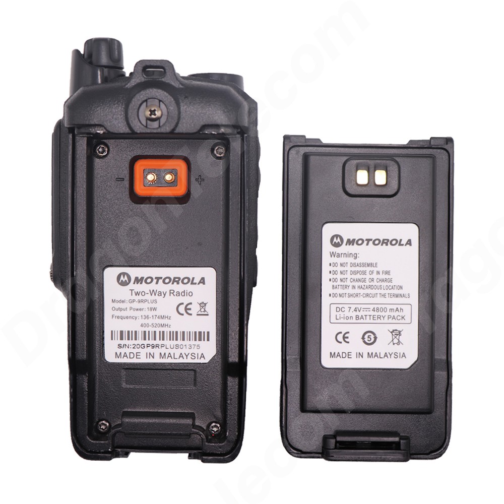 วิทยุสื่อสารเครื่องดำ Motorola GP-9R Plus (กันน้ำมาตรฐาน IP68) ความถี่วิทยุสมัครเล่น หน้าจอโชว์ ...